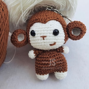 Hanging Monkey, Cute Monkey, Crochet Monkey Keychain, Monkey Keychain ...