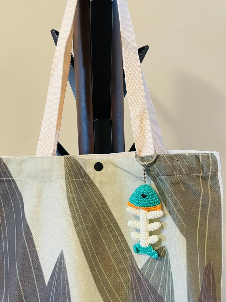 Fish Bone Crochet Keychain Cute Crochet Keychain Fish Bone - Etsy