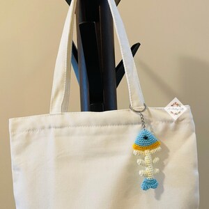 Fish Bone Crochet Keychain, Cute Crochet Keychain, Fish Bone Keychain ...