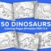 50 Dinosaurs Coloring Pages Toddlers Preschoolers for Kids Coloring ...