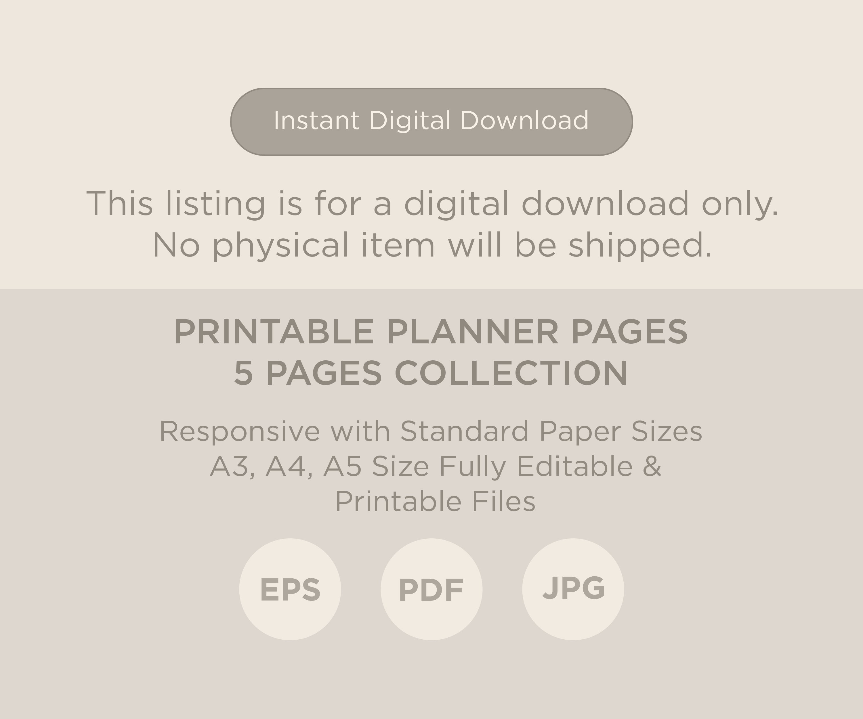Marketing Planning Pages, Planner Sheets, 5 Pages Set, Responsive ...