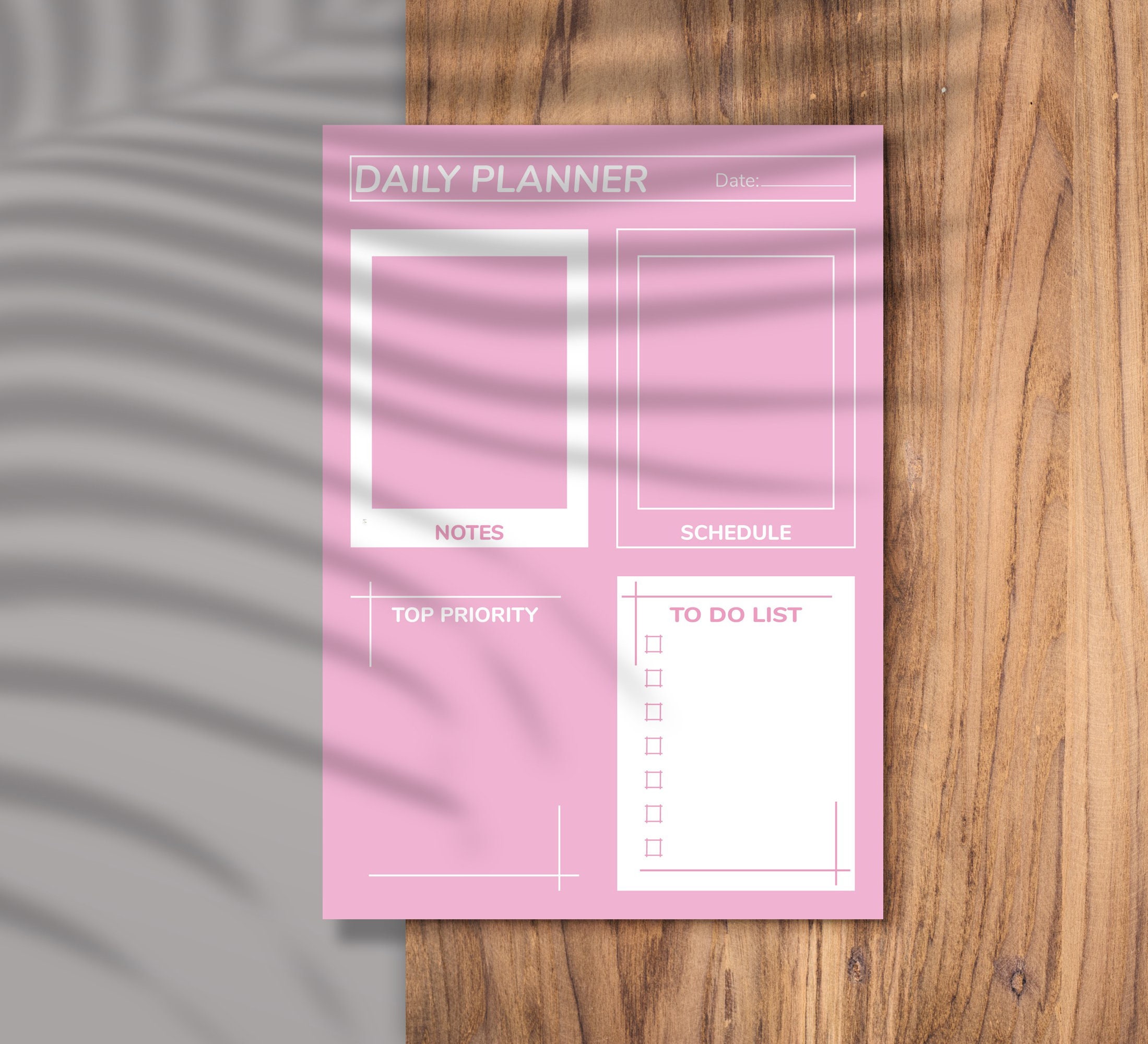 Daily Planner Sheet A4 With 10 Different Colorful Design Layout ...