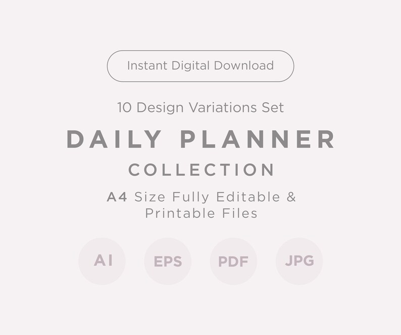 Daily Planner Sheet A4 With 10 Different Colorful Design Layout ...