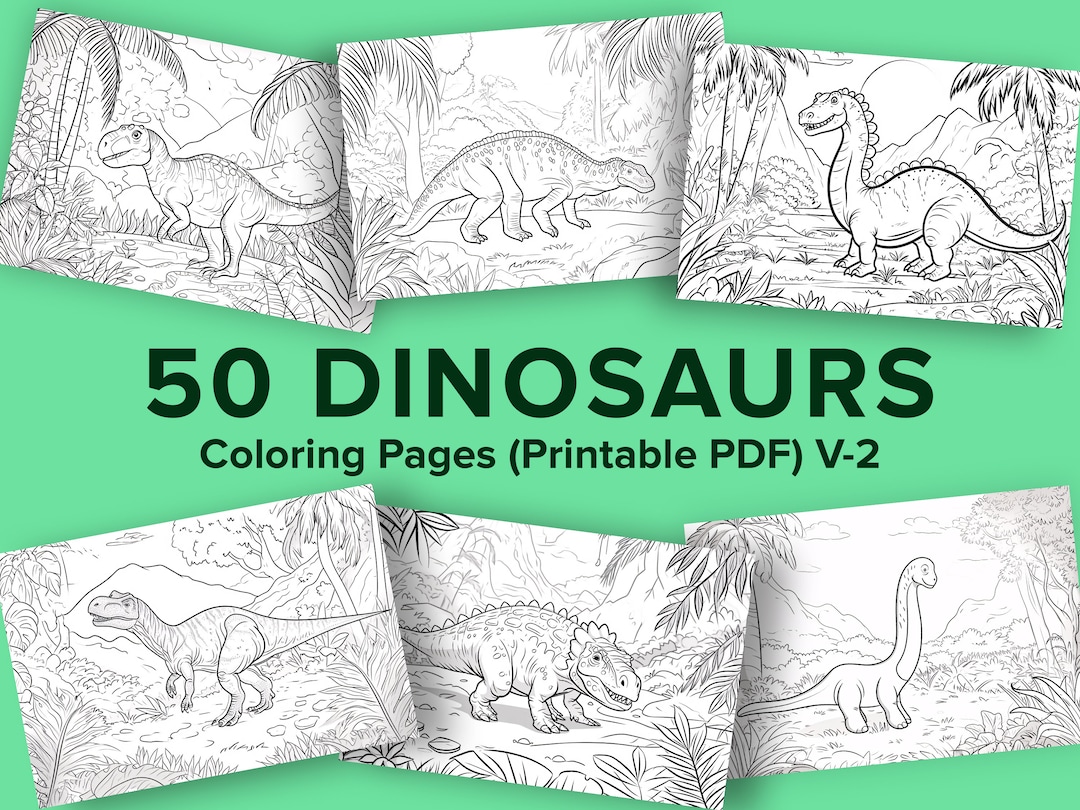 50 Dinosaurs Coloring Pages Toddlers Preschoolers for Kids Coloring ...