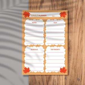 Daily Planner Sheet A4 With 10 Different Colorful Design Layout ...