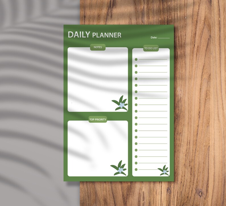Daily Planner Sheet A4 With 10 Different Colorful Design Layout ...