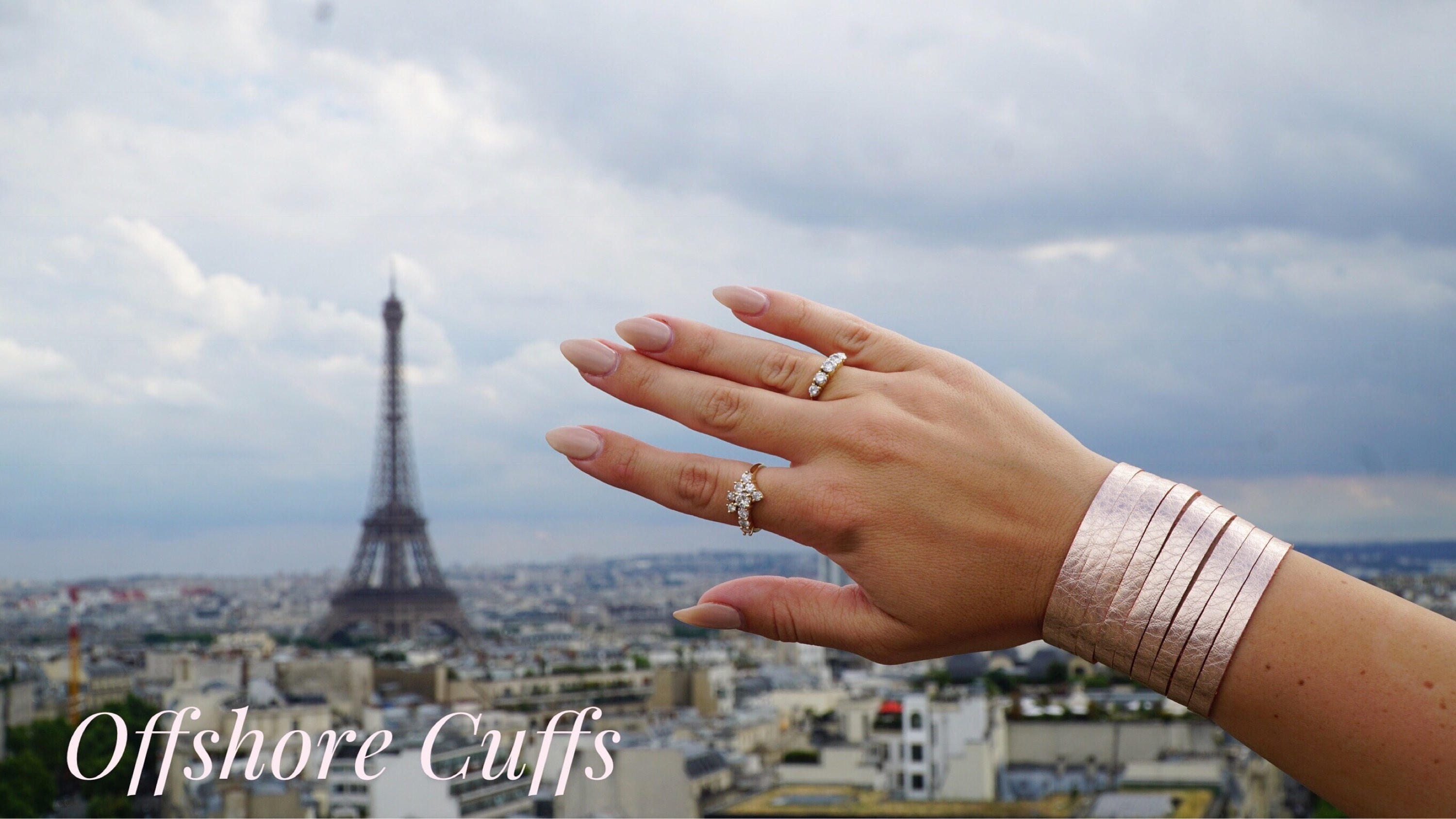 Rose Gold Leather Cuff - Etsy