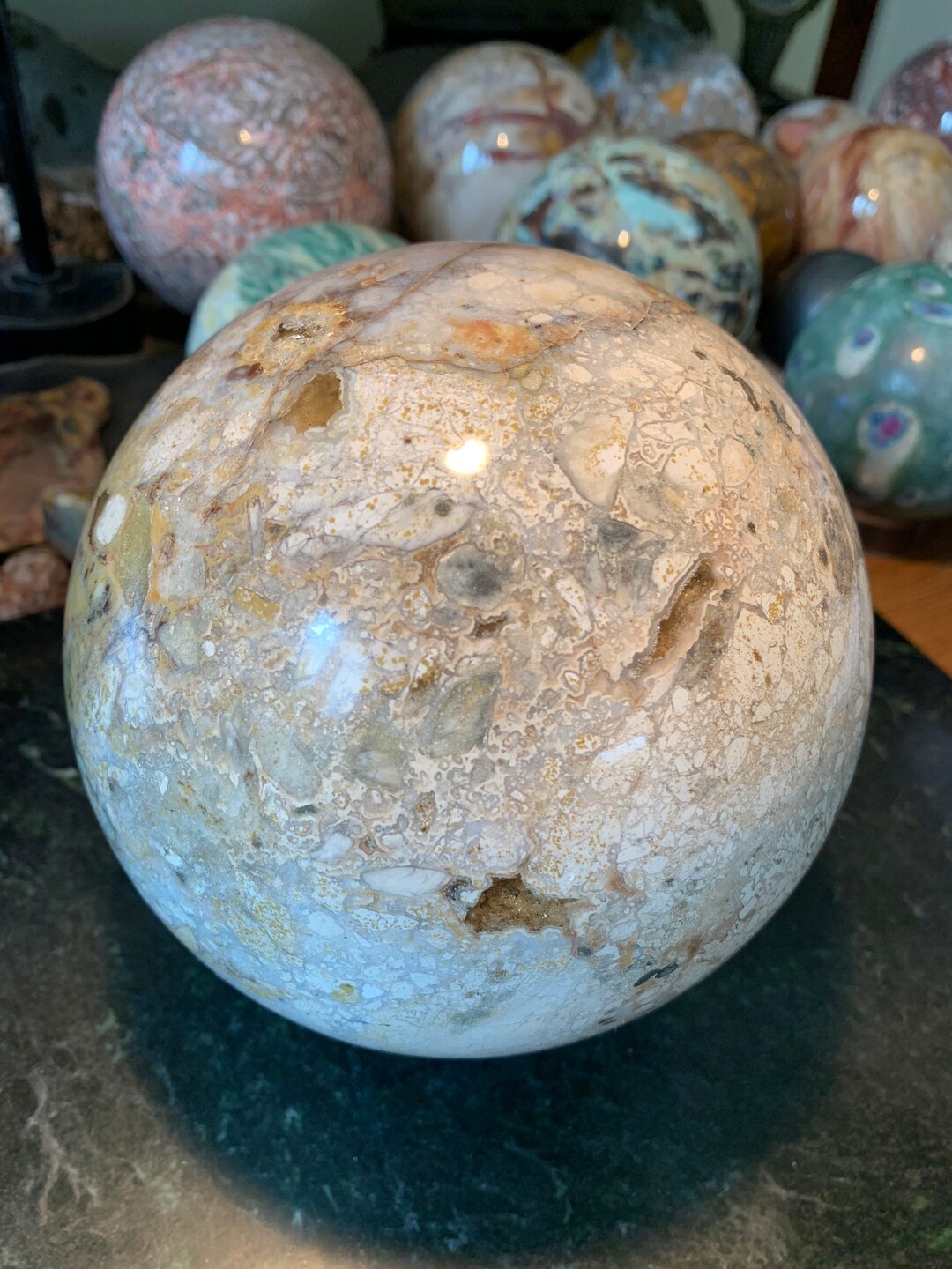 Lg. Brecciated Magnesite Sphere - 5.65" - Etsy