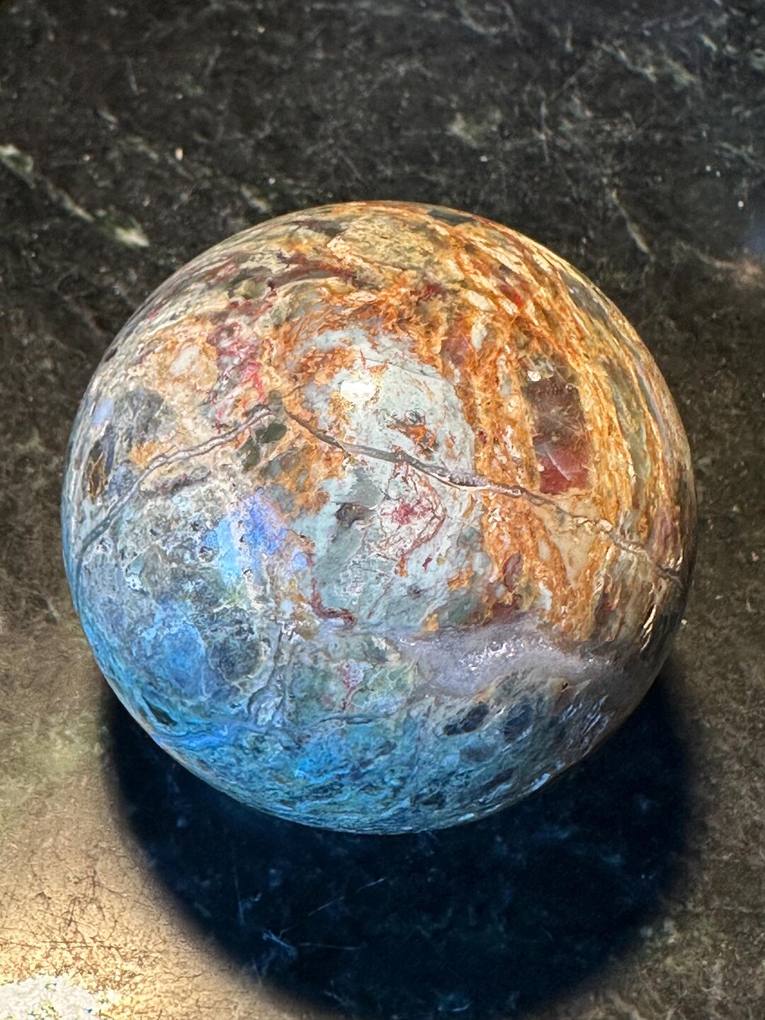 Plasma Agate Sphere With Cinnabar - 3.1" - Etsy