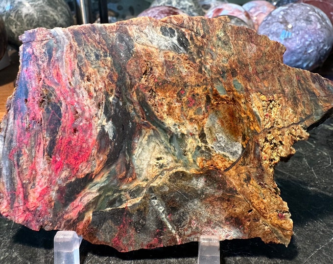 Plasma Agate Slab With Cinnabar - Etsy