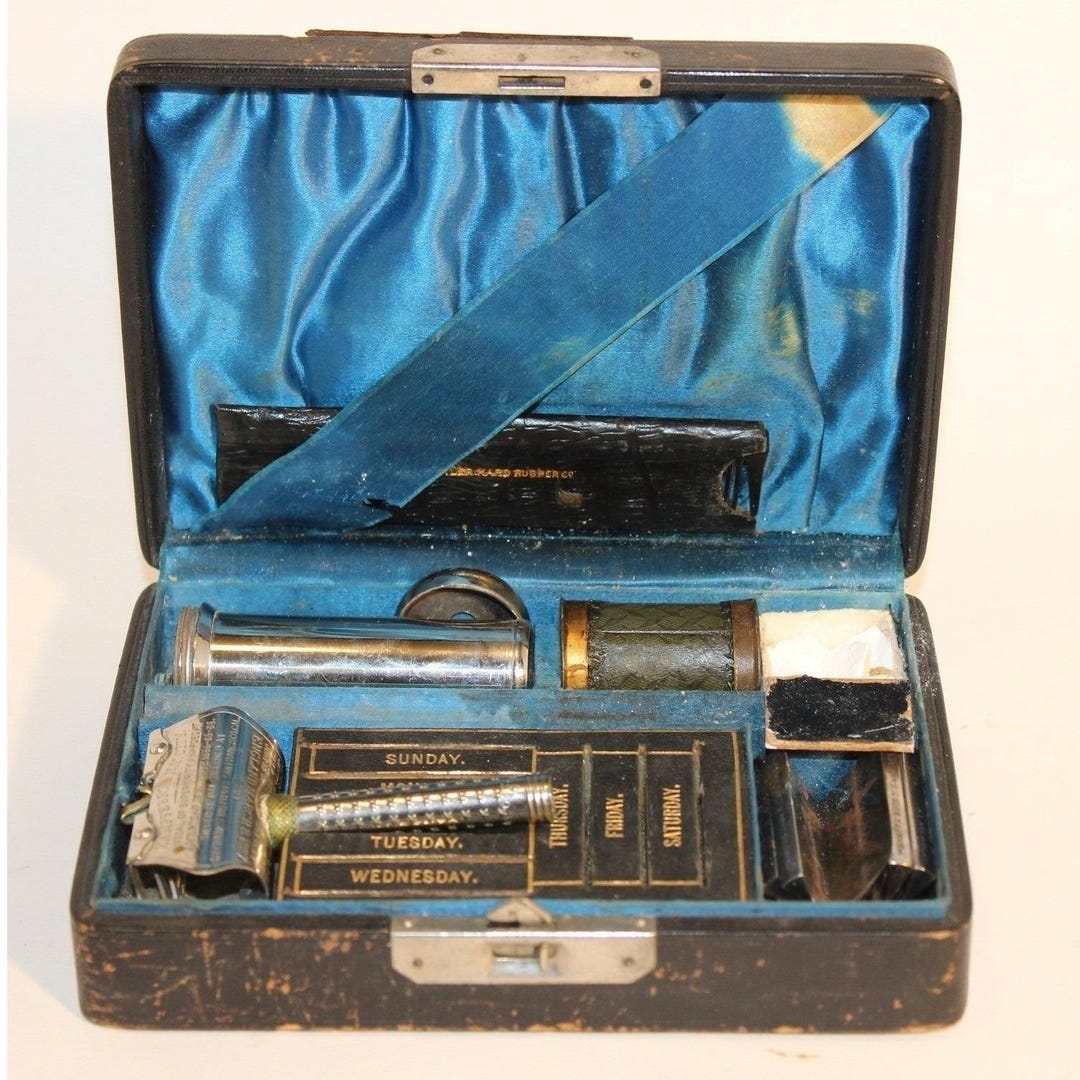 Antique 1887–1895 STAR Kampfe Bros Safety Razor Set W/ Case, Blades ...