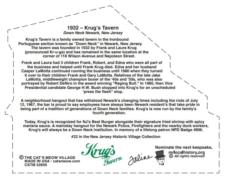 Krug's Tavern Newark's Iconic 1932 Ironbound Bar Keepsake - Etsy