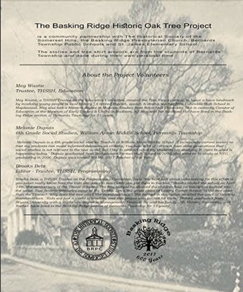 Basking Ridge NJ - Historic Oak Tree Project Keepsake Book - Etsy