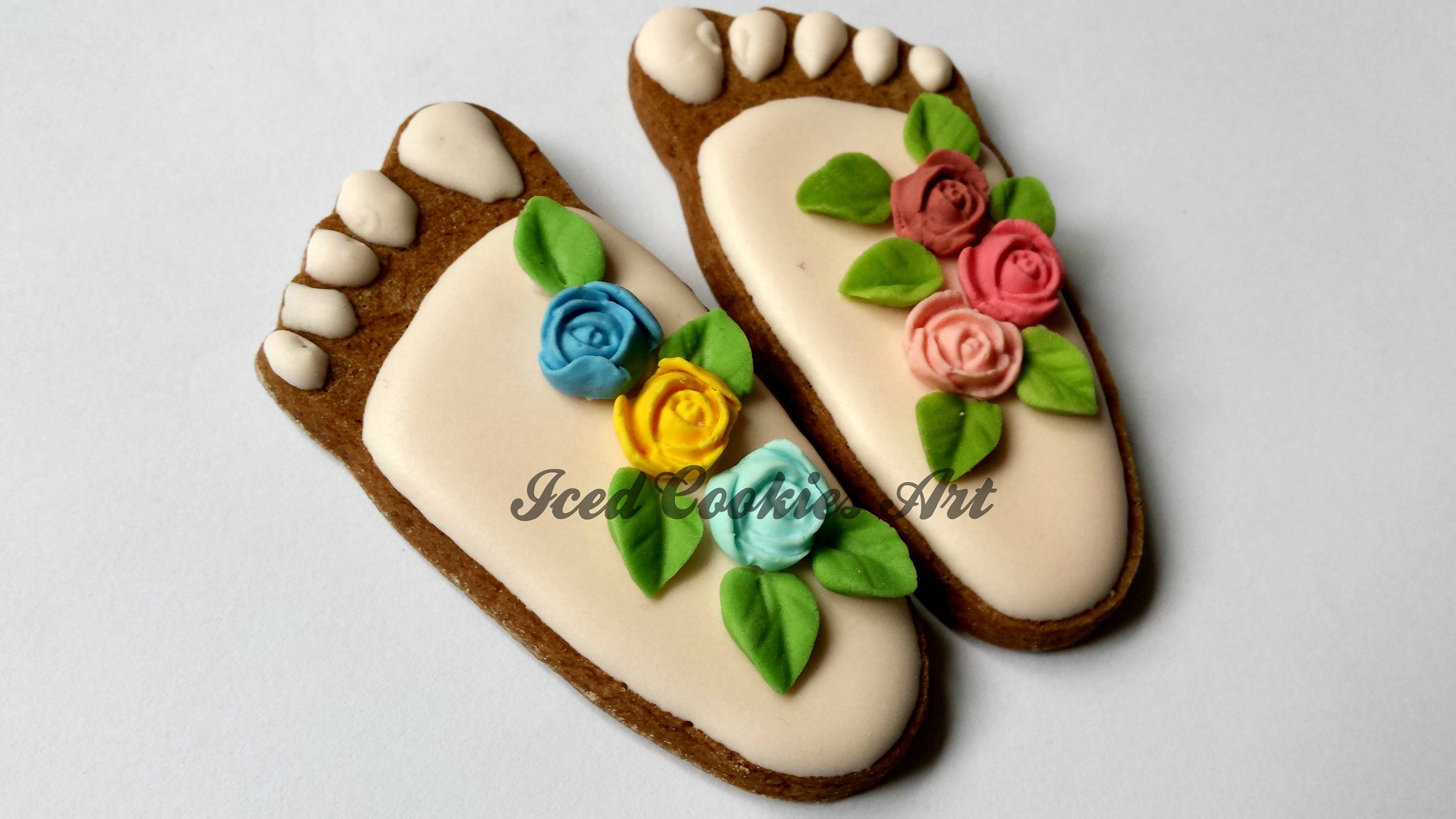 Baby Feet Gingerbread Cookies: Royal Icing Decorated Biscuits - Etsy