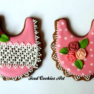 Baby Shower Bib Cookies: Royal Icing Decorated Gingerbread - Set of 10 ...
