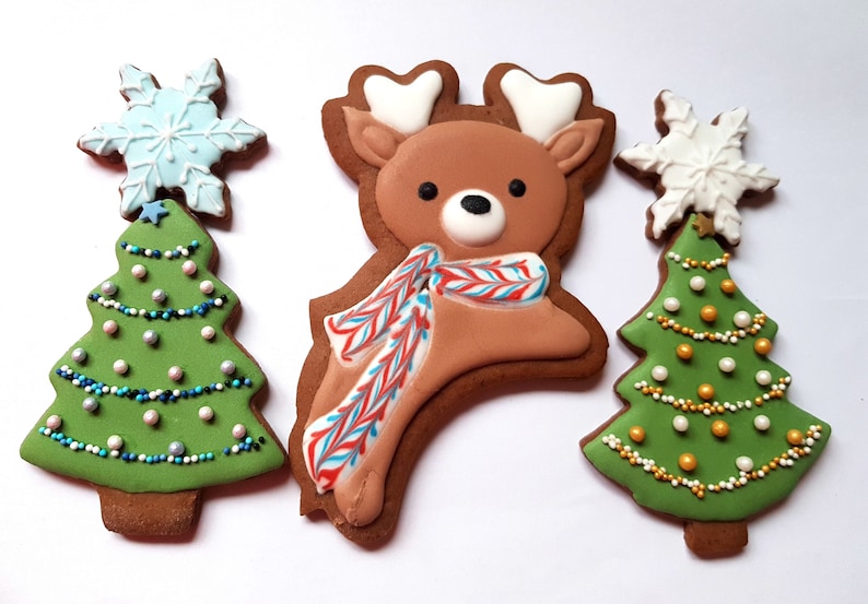 Little Christmas Deer Gingerbread Cookies Biscuits for - Etsy