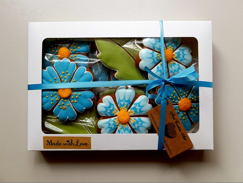 Flowers Cookies Gift Box Homemade Gingerbread Cookies | Etsy