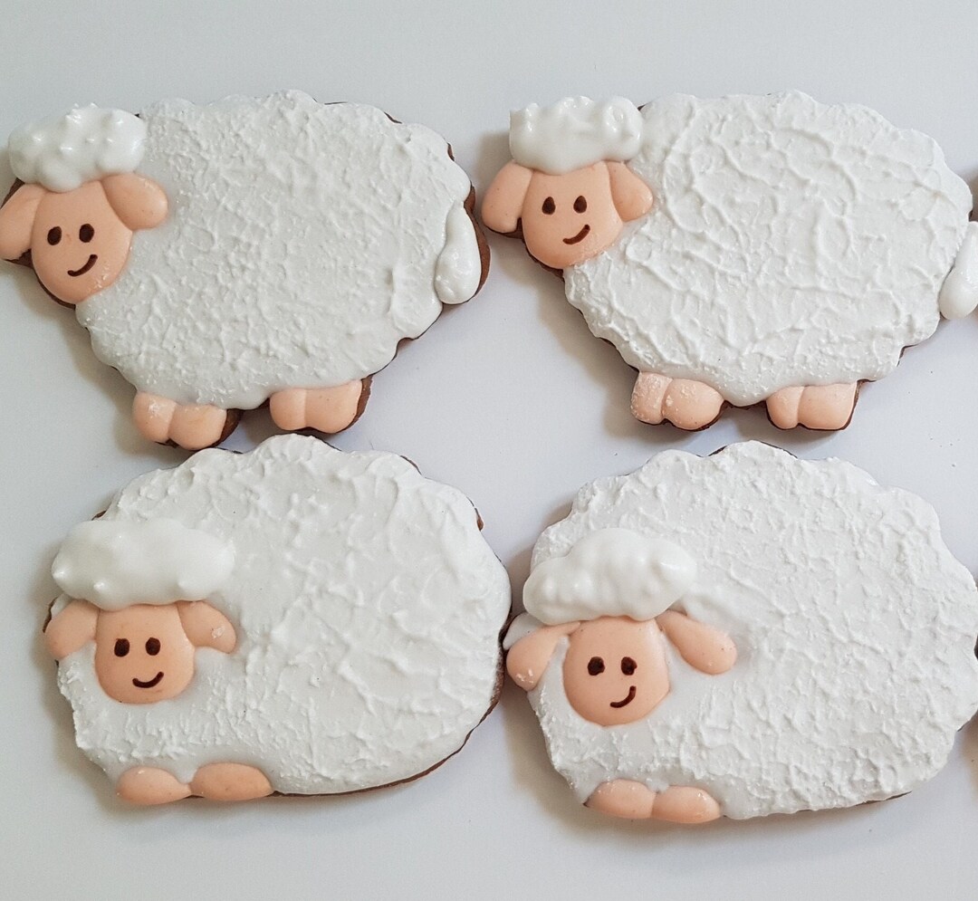Sheep Cookies Gift Box, Homemade Gingerbread Cookies Decorated With ...