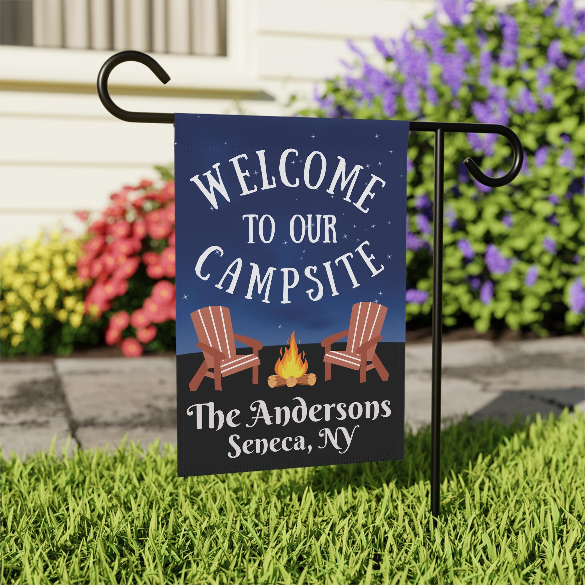 Personalized Campsite Flag: Custom Welcome Sign, RV Decor - Etsy