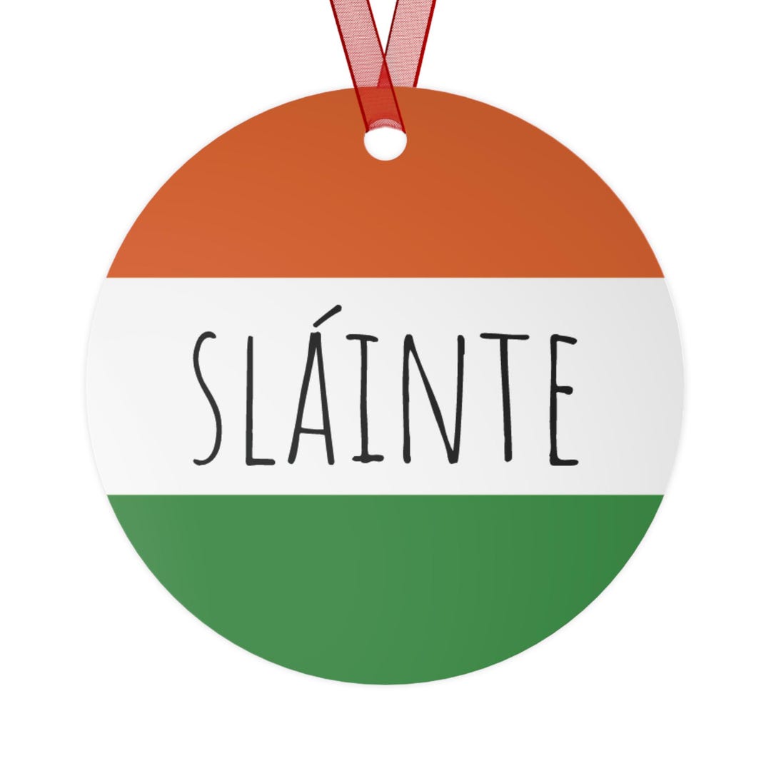 Sláinte Irish Flag Christmas Ornament: Lightweight Aluminum Holiday ...
