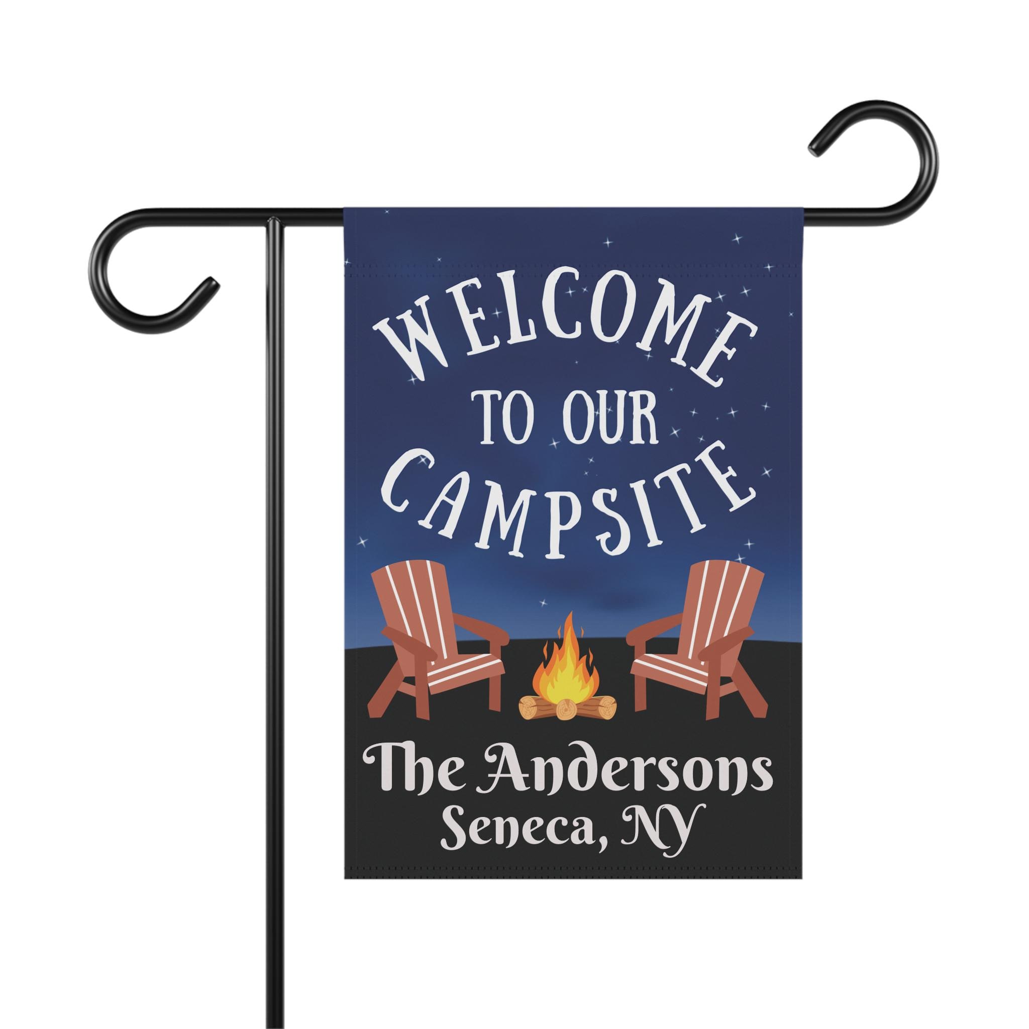 Personalized Campsite Flag: Custom Welcome Sign, RV Decor - Etsy
