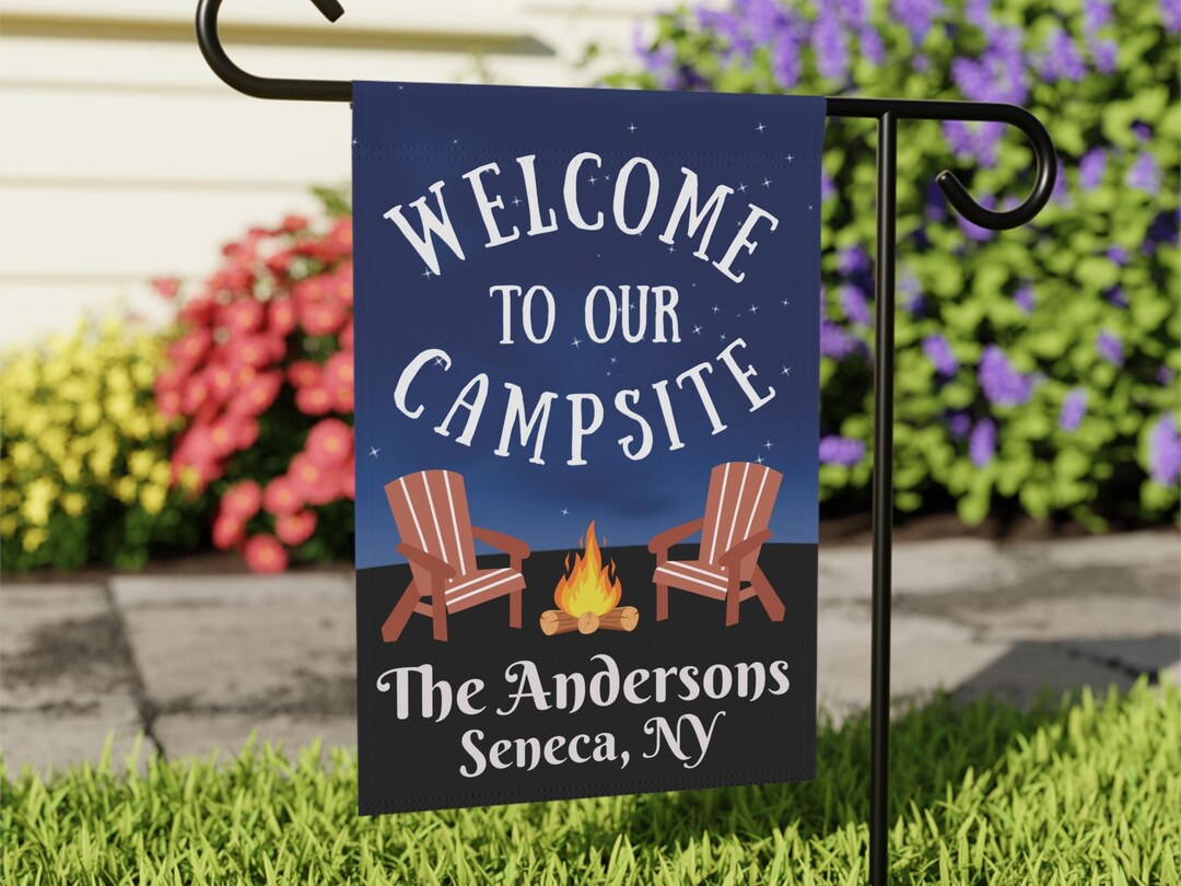 Personalized Campsite Flag: Custom Welcome Sign, RV Decor - Etsy