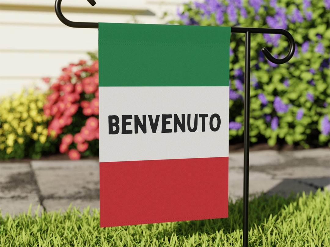 Benvenuto Welcome Garden Flag Italy Italian Home Banner | 12"x18 ...