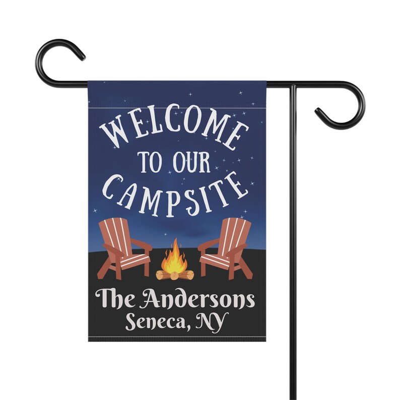Personalized Campsite Flag: Custom Welcome Sign, RV Decor - Etsy