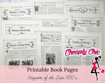 Victorian Book Page - Etsy