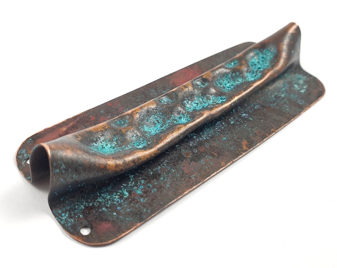 Hammered Copper Pendant 2 Holes Large Textured Air Chasing Statement ...