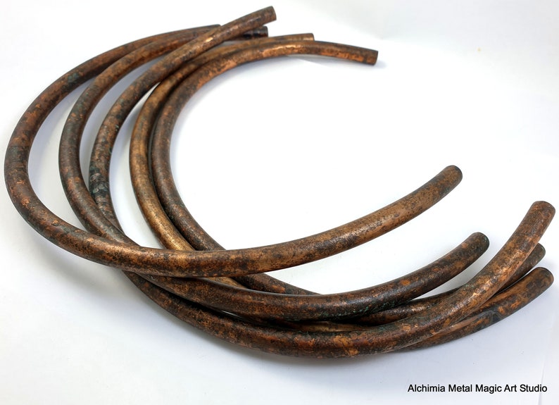 Copper Collar Tube Large Curve Beading Leather Tube Organic | Etsy