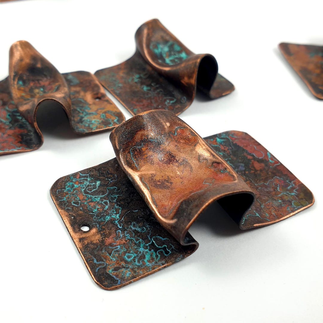 Small Hammered Copper Pendants Texture Air Chased Statement Vintage ...