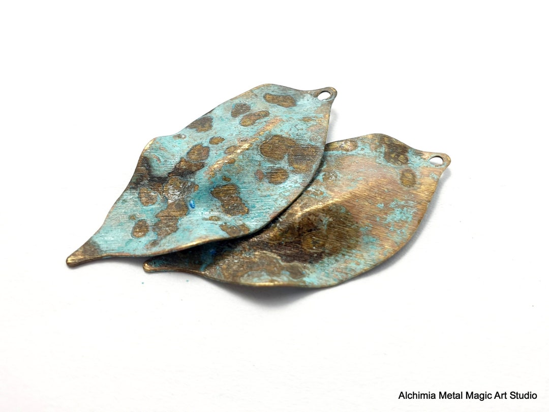 Metal Texture Leaf 4ps for Jewelry Making 1 Hole Brass Rustic - Etsy