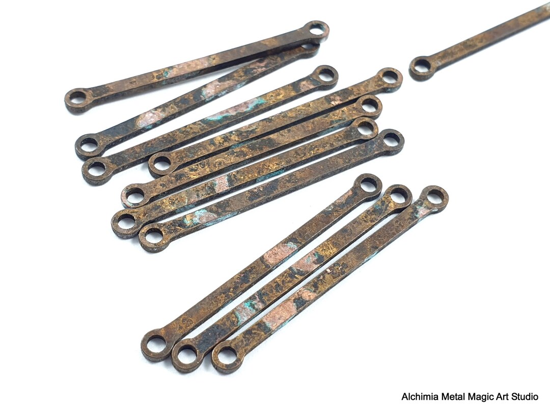 20ps Brass Stick Connector 2 Holes Texture Necklace Connector Unique ...