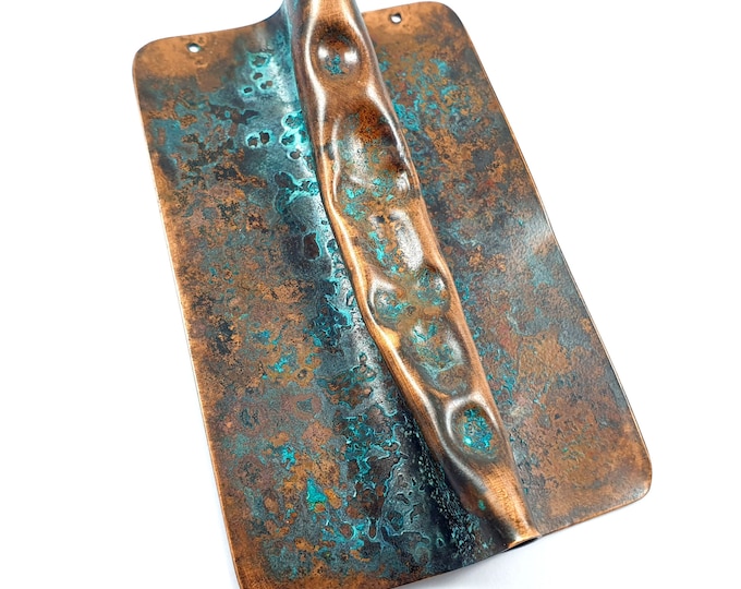 Hammered Copper Pendant 2 Holes Large Textured Air Chasing Statement ...