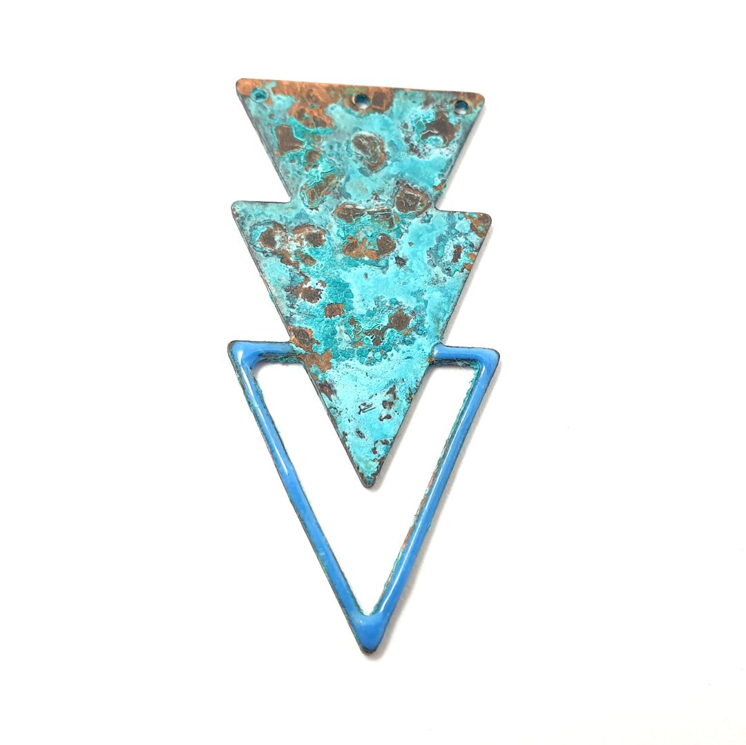 1ps Copper Earring Pendant Copper Hot Enamel 1 Hole Copper Oxidized ...