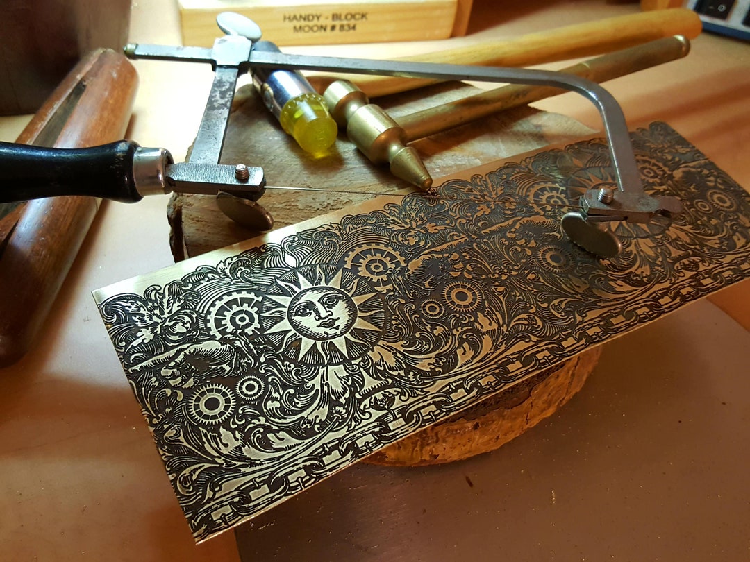 Brass Metal Sheet Steampunk Style Etched Oxidized Large Brass Blank for ...