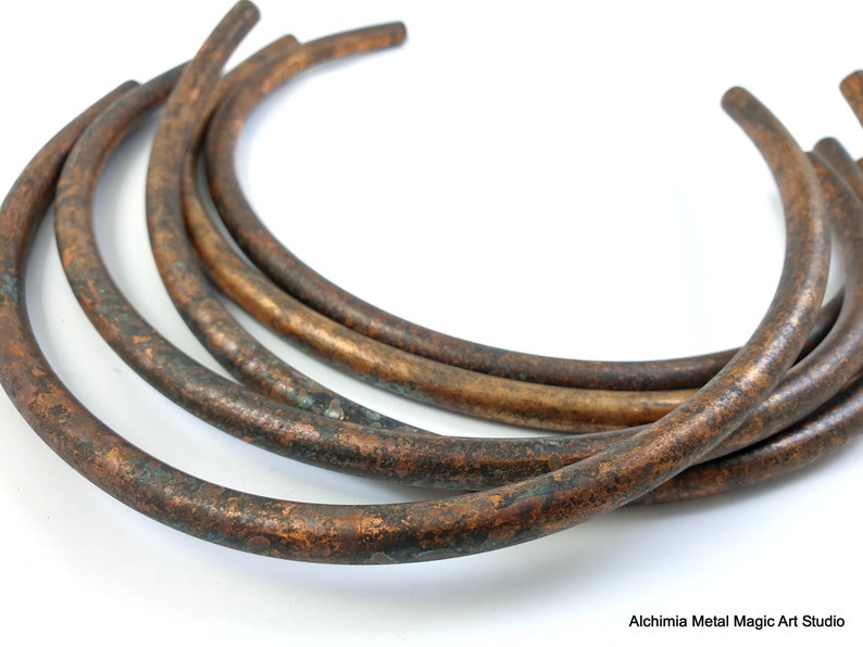 Copper Collar Tube Large Curve Beading Leather Tube Organic | Etsy