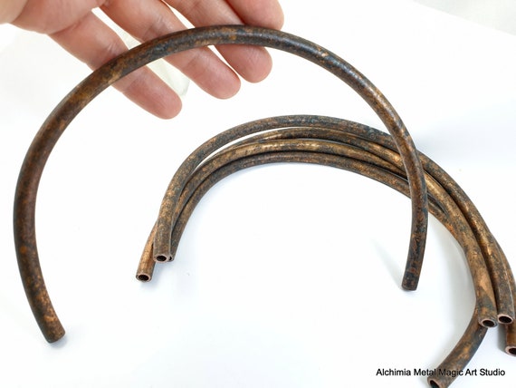 Copper Collar Tube Large Curve Beading Leather Tube Organic | Etsy