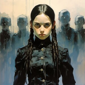 Wednesday Addams Inspired Art: 4 Digital Downloads | Quirky Goth Home ...