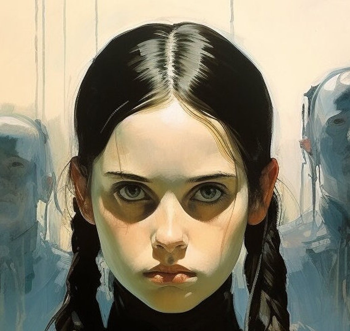 Wednesday Addams Inspired Art: 4 Digital Downloads Quirky Goth Home ...