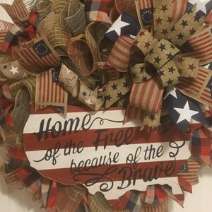 Americana Wreath, Red White Blue, Patriotic Wreath, Country Wreath ...