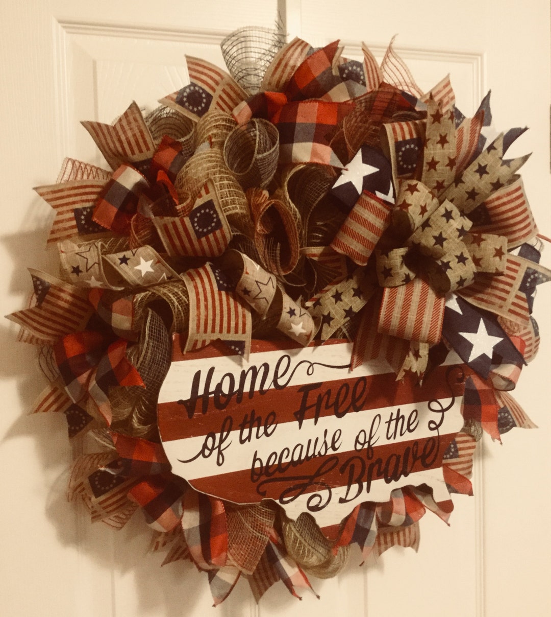 Americana Wreath, Red White Blue, Patriotic Wreath, Country Wreath ...