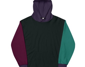 Color Block Hoodie | Etsy