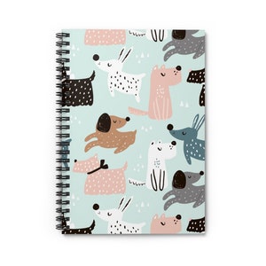 Dog Spiral Notebook 8x6, Writing Journal, Notepad, Food Journal, Cute ...