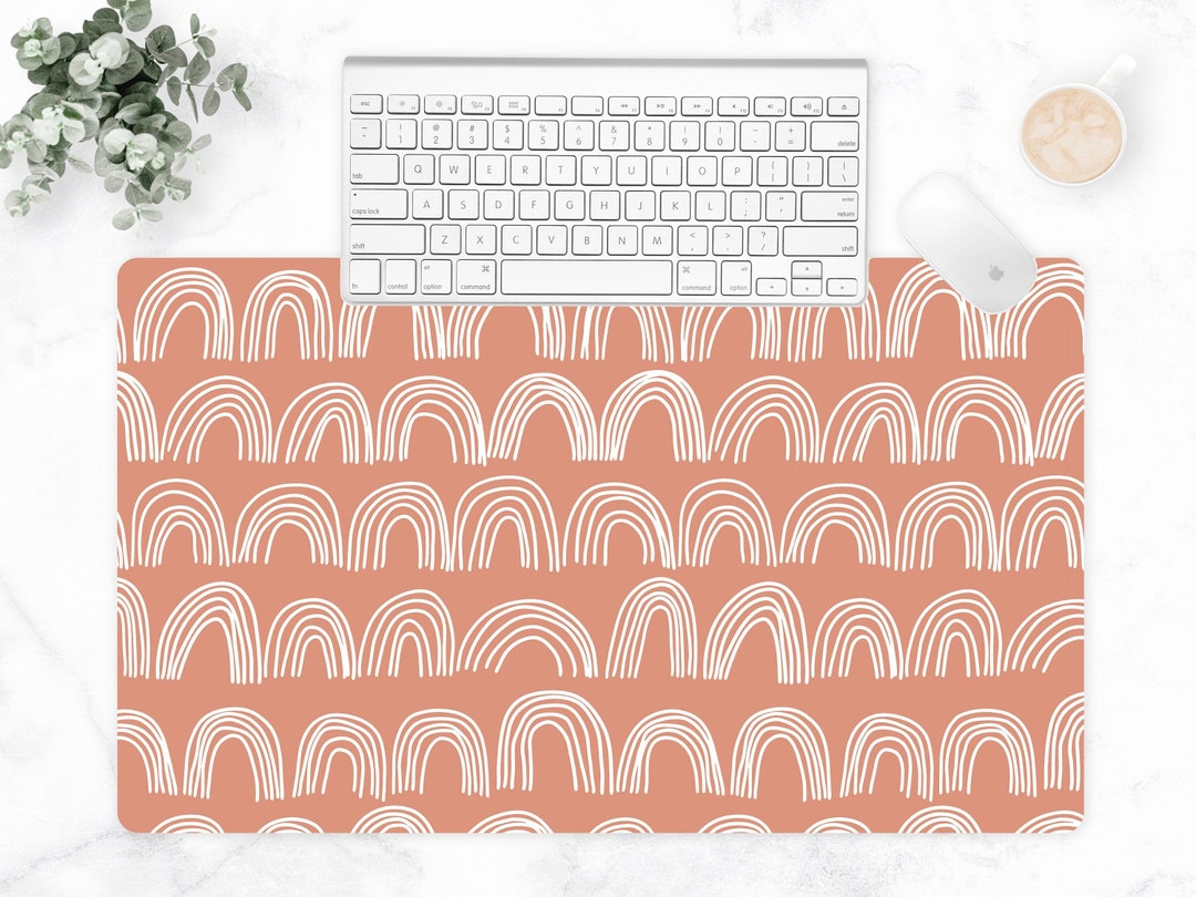 Boho Rainbow Desk Mat, Keyboard Mat, Desk Pad, Tech Accessories, Large ...
