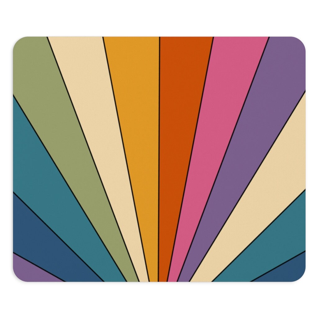 Retro Rainbow Mouse Pad Cute Mousepad Office Decor Desk - Etsy