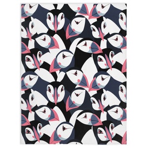 Puffin Pattern Fleece Minky Blanket - Etsy