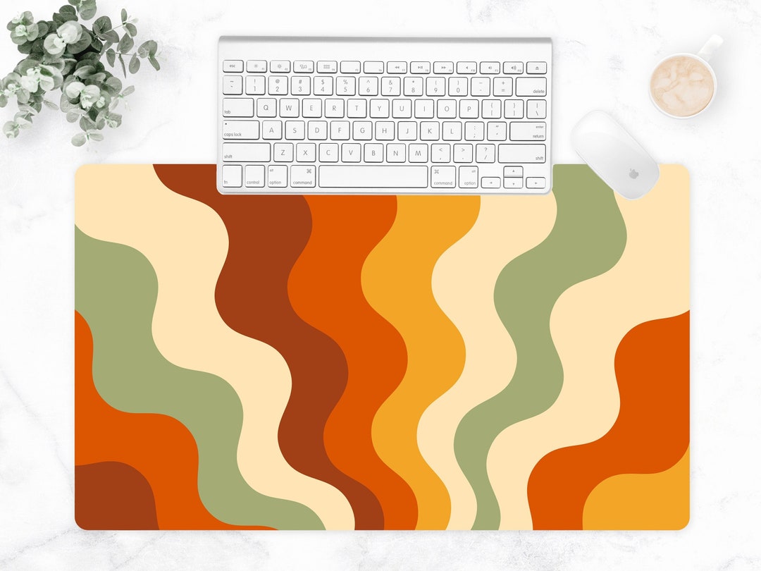 Retro Desk Mat, Keyboard Mat, 70s, Desk Pad, Tech Accessories, Large ...