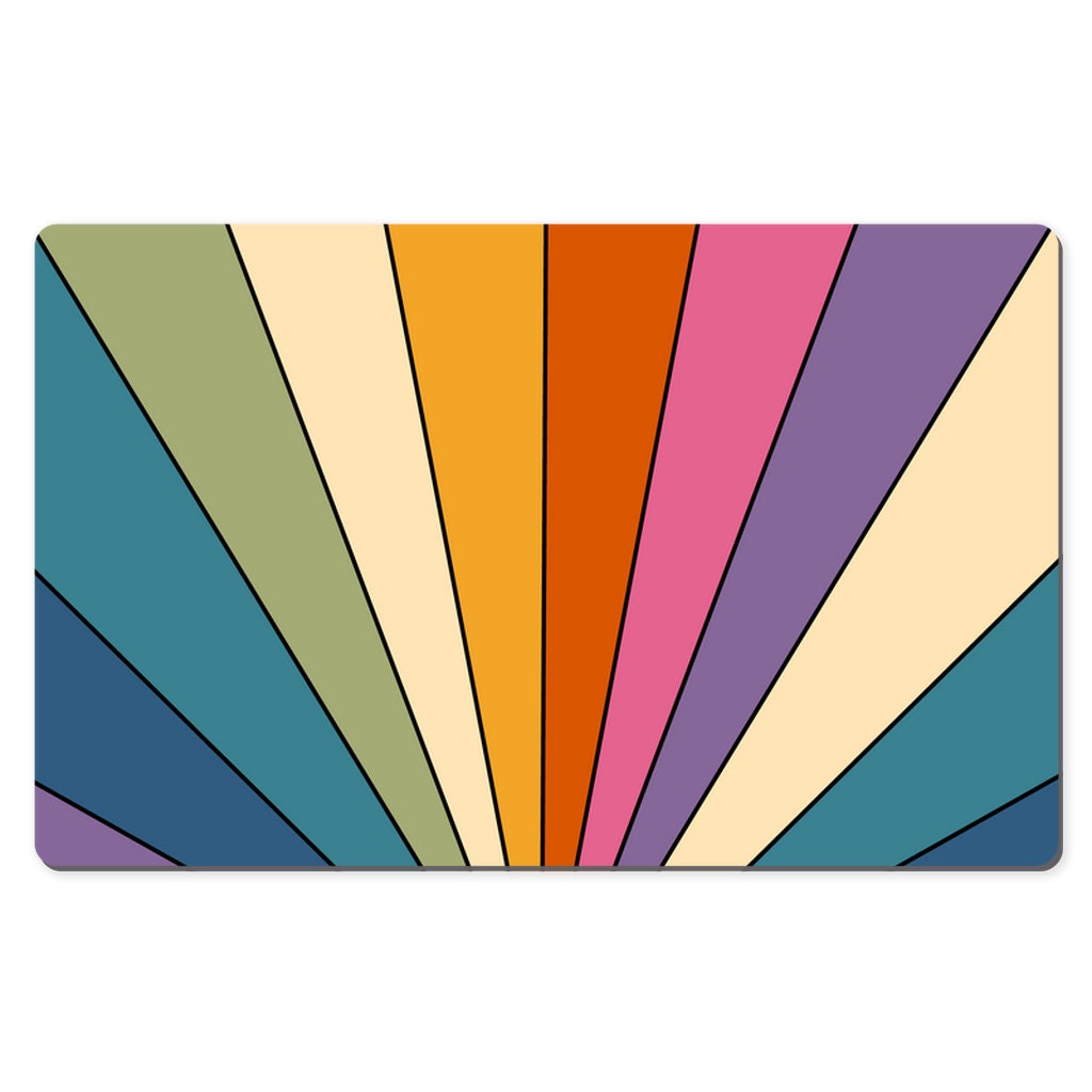 Retro Rainbow Desk Mat Keyboard Mat Desk Pad Tech - Etsy